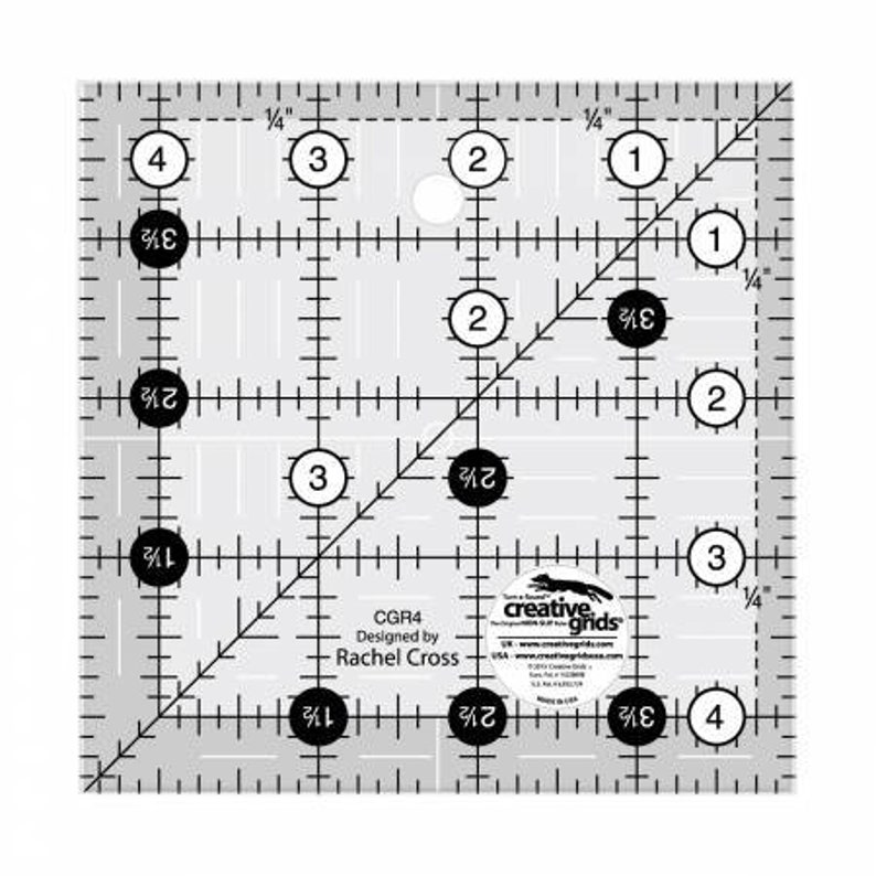 Cgr4--creative Grid 4.5X4.5 Square Ruler - Etsy