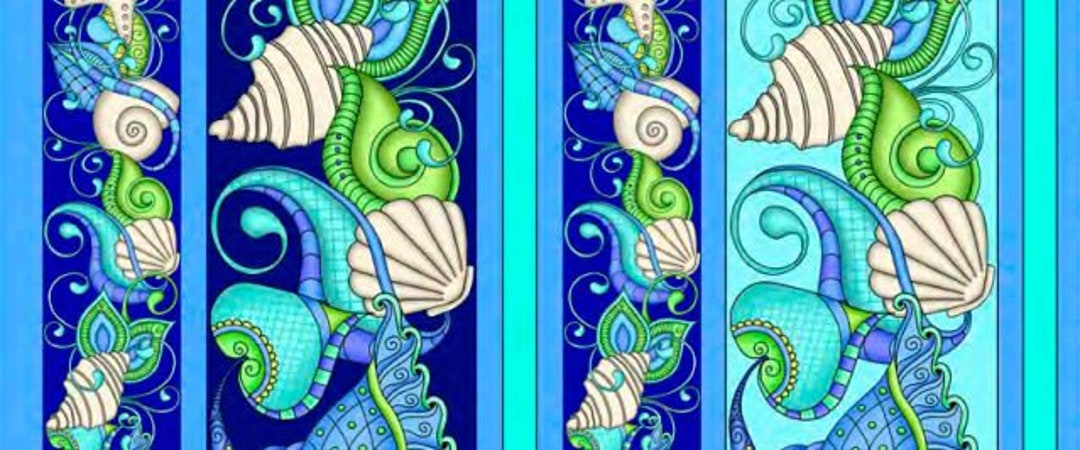 1649-29521-W, Seashell Mystique - Shell Stripe, 44"/45" Wide, Sold by ...