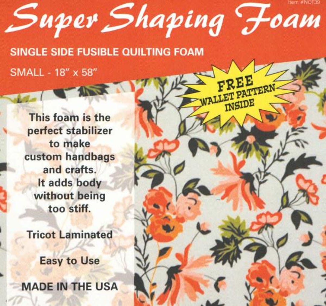 Super Shaping Foam by Damour Designs, Single Side Fusible Quilting Foam ...