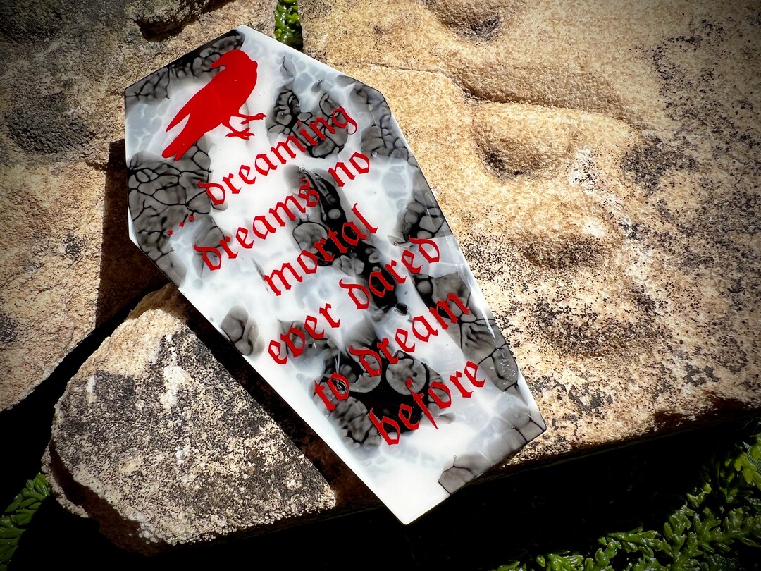 POE Raven Poetry Coffin Shaped Magnet - Etsy