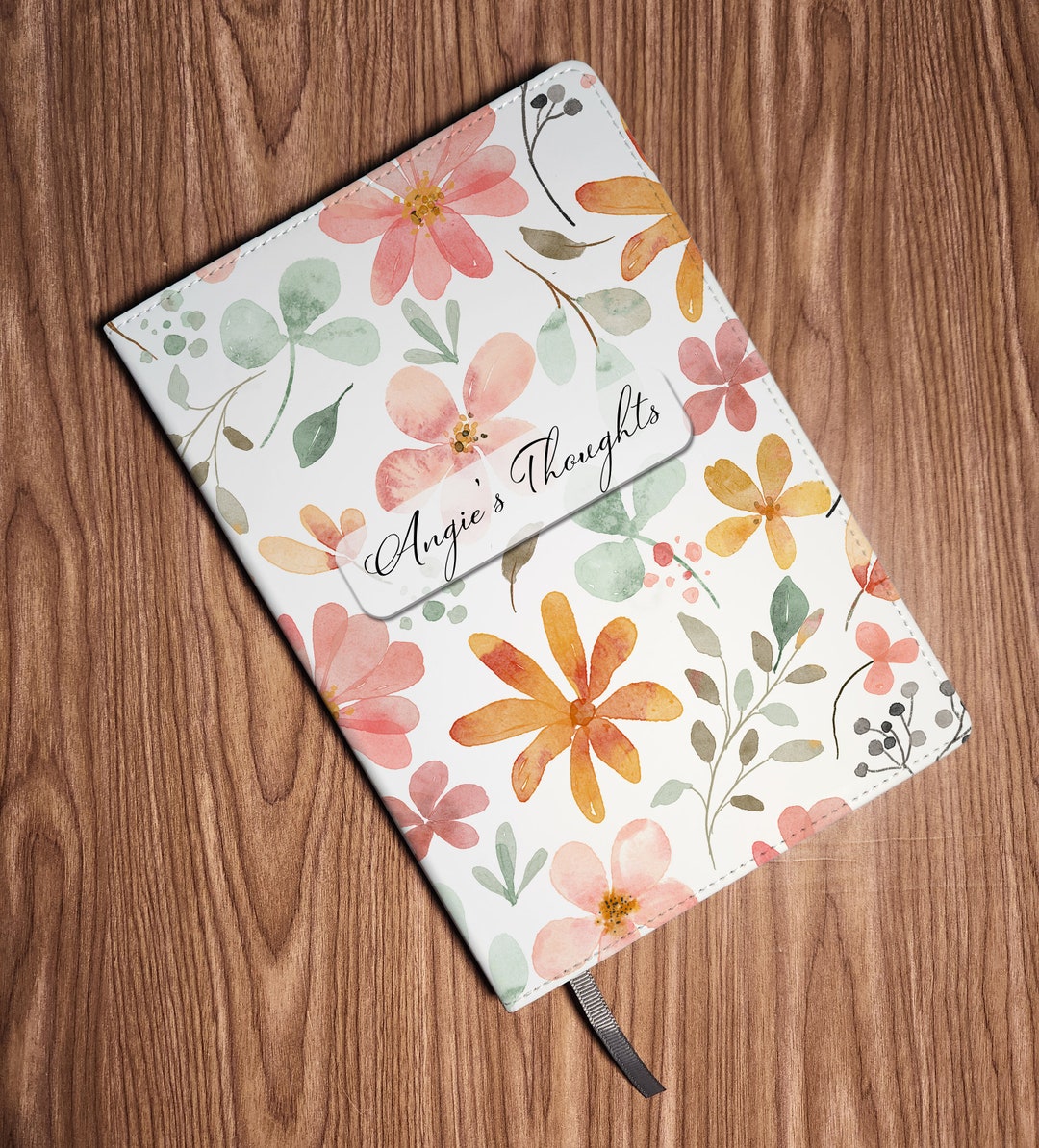 PERSONALIZED Journal - Printed Journal - Watercolor Floral Notebook ...