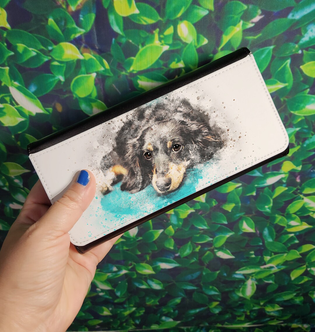 Long Haired Dachshund - Dog Portrait Wallet - Custom Dog Wallet - Women ...