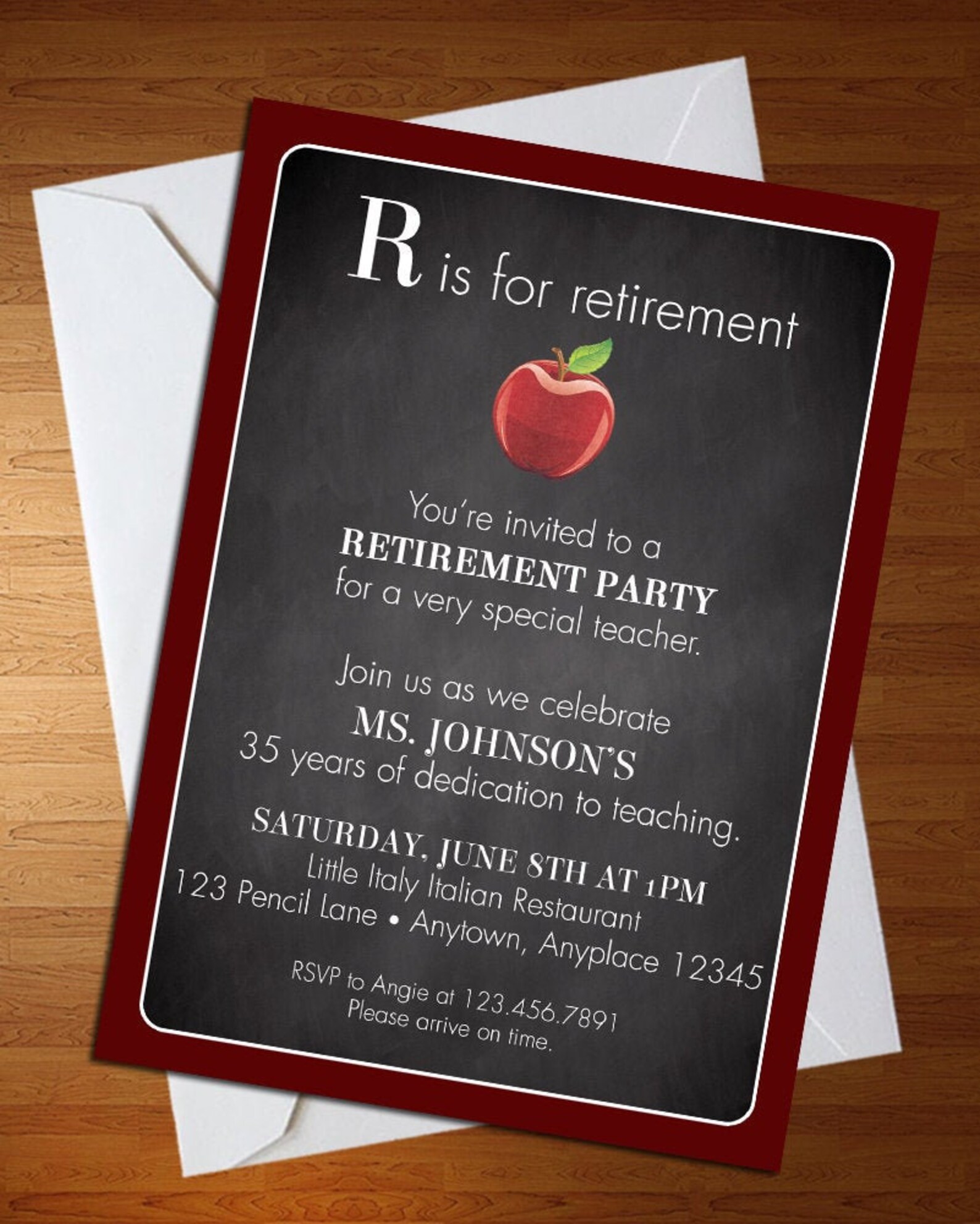 Festa di pensionamento dell'insegnante - Invito alla festa di ...