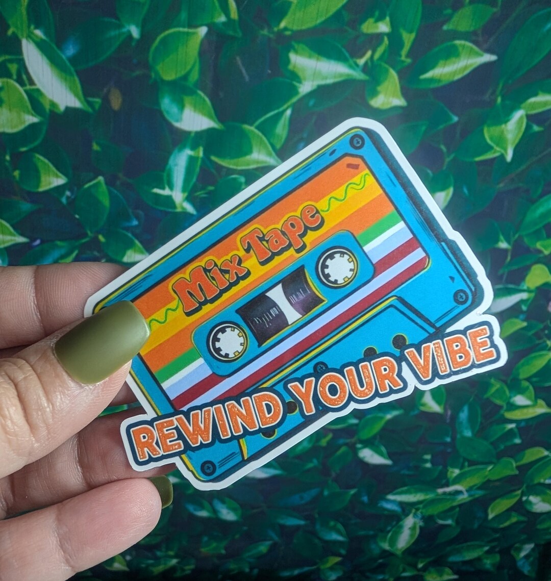 Mix Tape Sticker - Retro Cassette Tape Sticker - Laptop Sticker - Cute ...