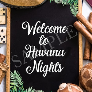 Tropical Welcome Sign - Tropical Theme Party - 24x36 Welcome Sign ...