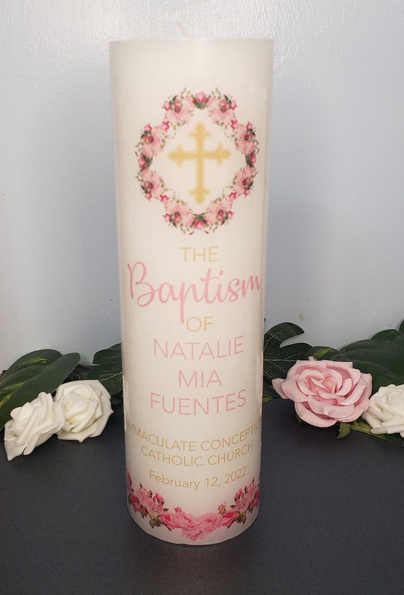 Personalized Baptism Candle - Christening Candle - Vela Para Bautizo ...