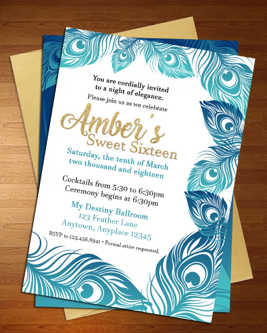 Peacock Invitation - Peacock Invite - Peacock Wedding - Digital Invite ...