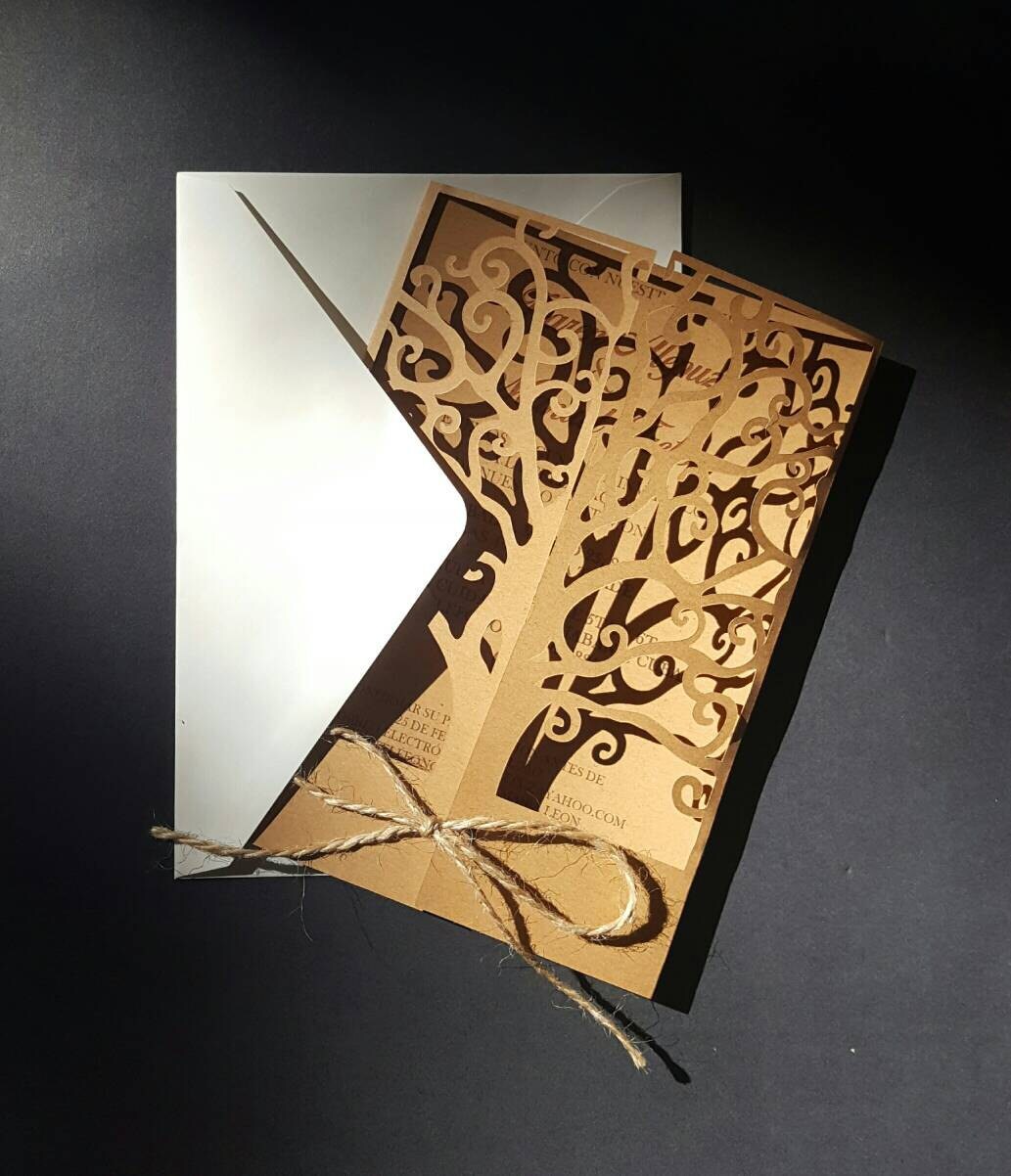 Wedding Invitation Tree of Life Invite Bridal Party Invite | Etsy