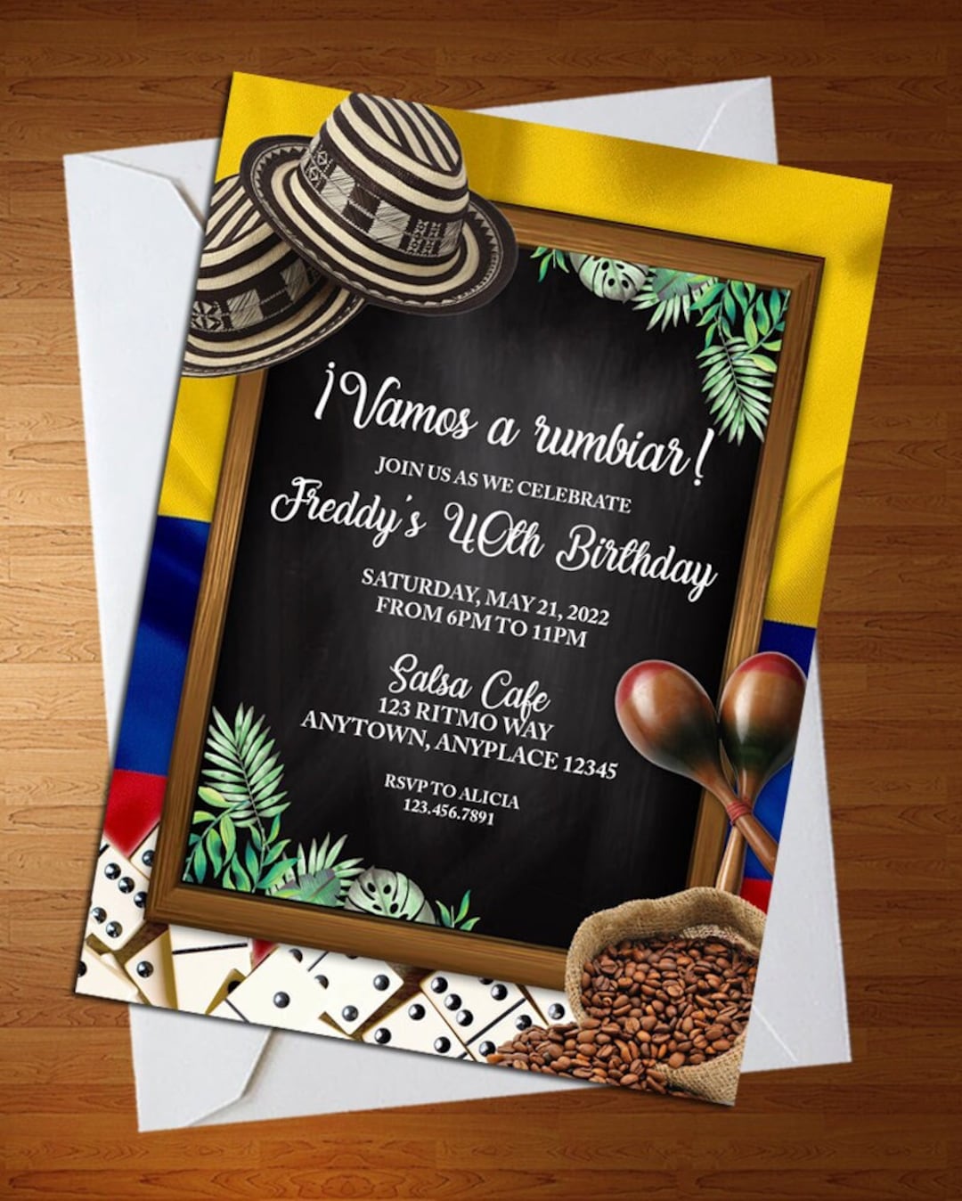 Colombian Party - Hispanic Party - Colombia Invite - Rumba - Birthday ...