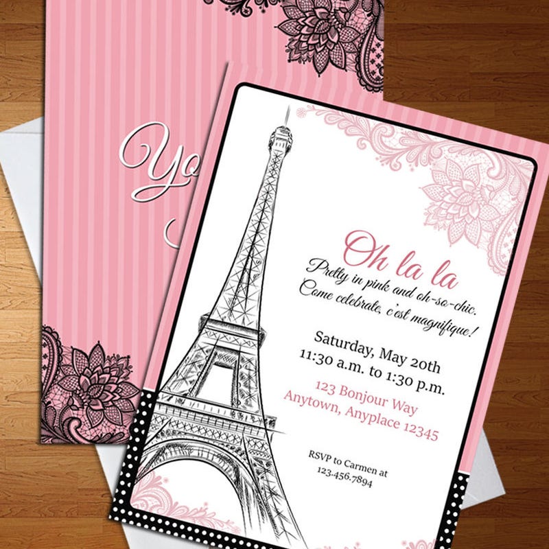 Paris Invitation - Etsy