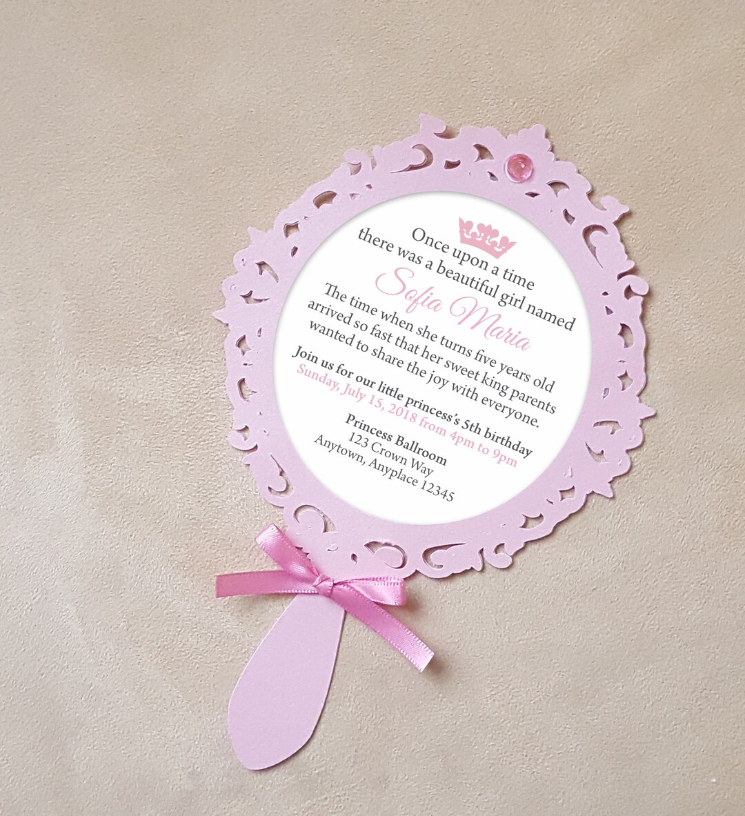 Mirror Invitation - Wedding Invitation - Princess Invite - Sweet ...