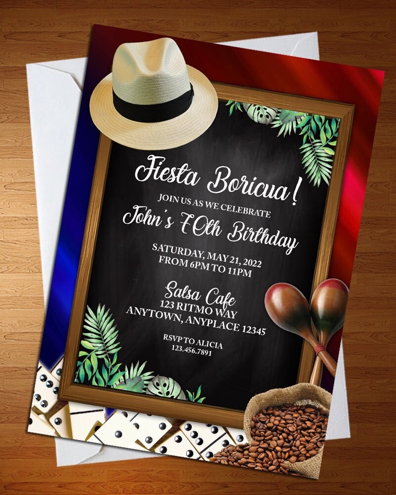 Fiesta Boricua - Boricua Party - Hispanic Party - Puerto Rican Invite ...