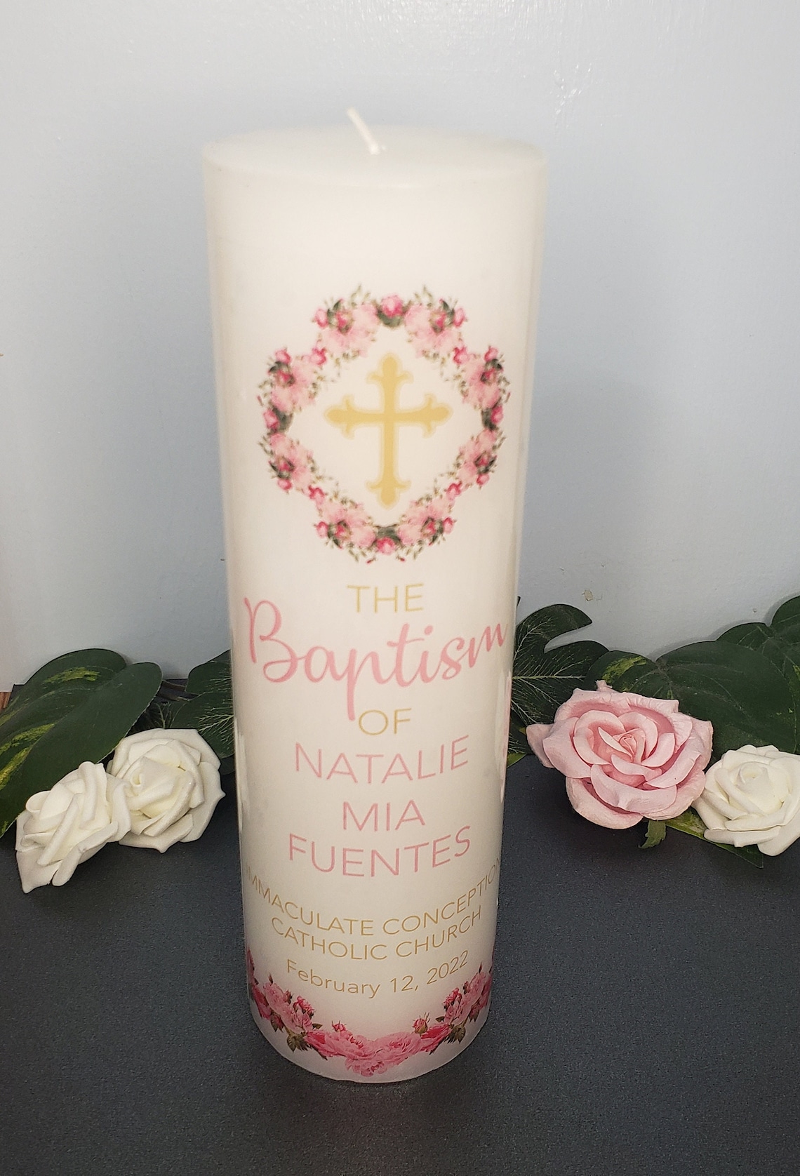 Personalized Baptism Candle Christening Candle Vela Para | Etsy