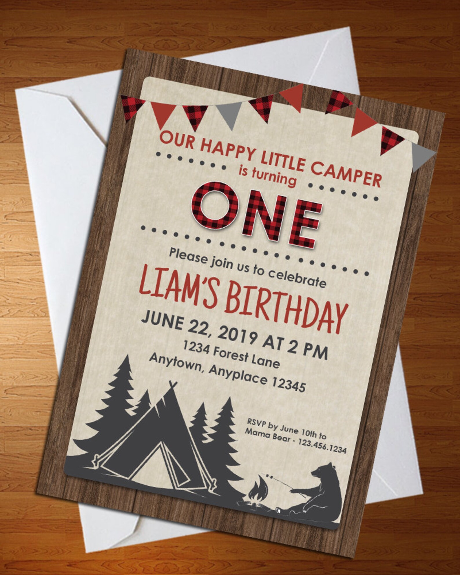 Happy Camper Invite - Camper Invitation - Little Camper Invite ...