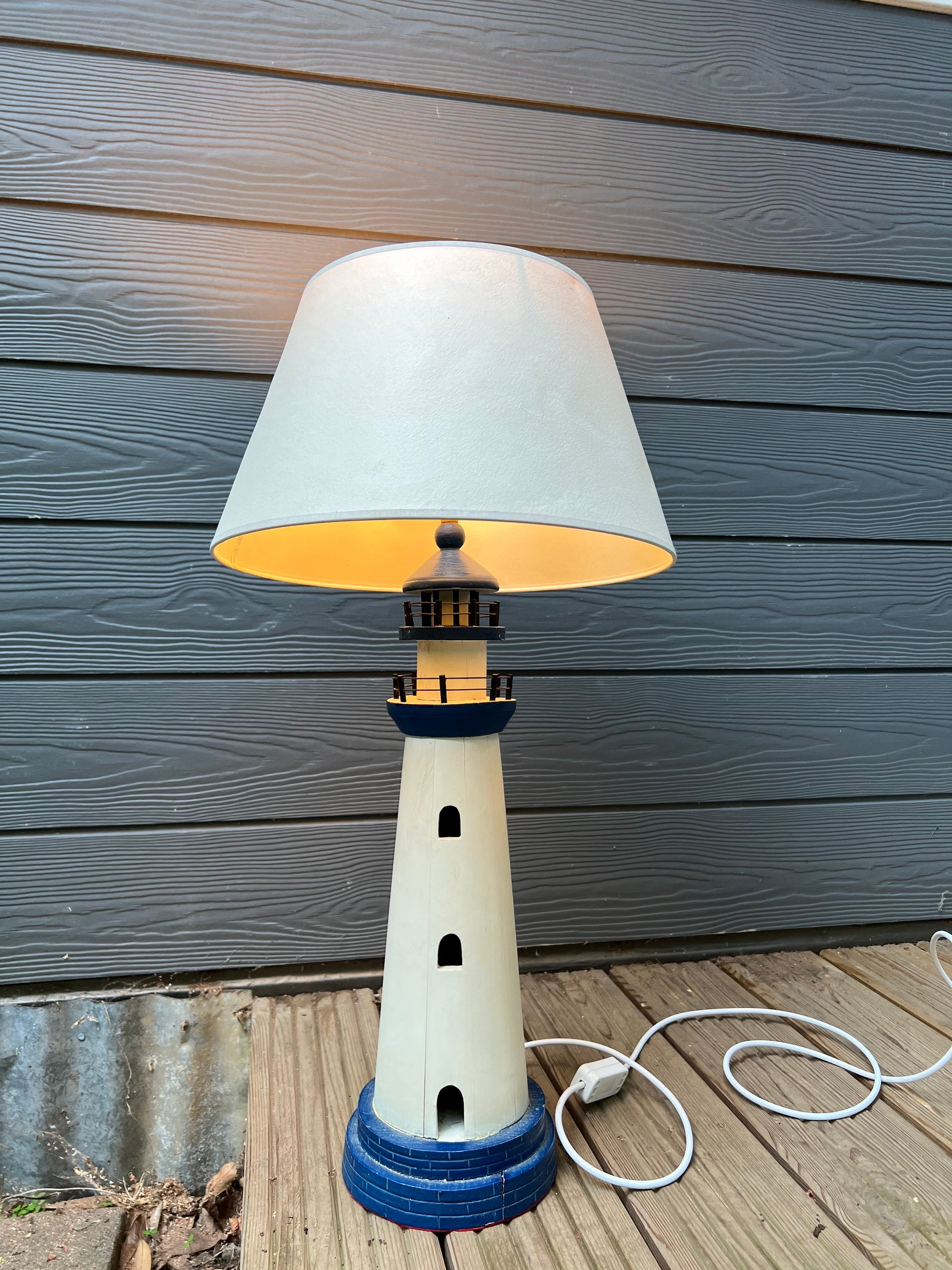 Large Vintage Lighthouse Table Lamp. Handmade - Rewired to Modern HAND ...
