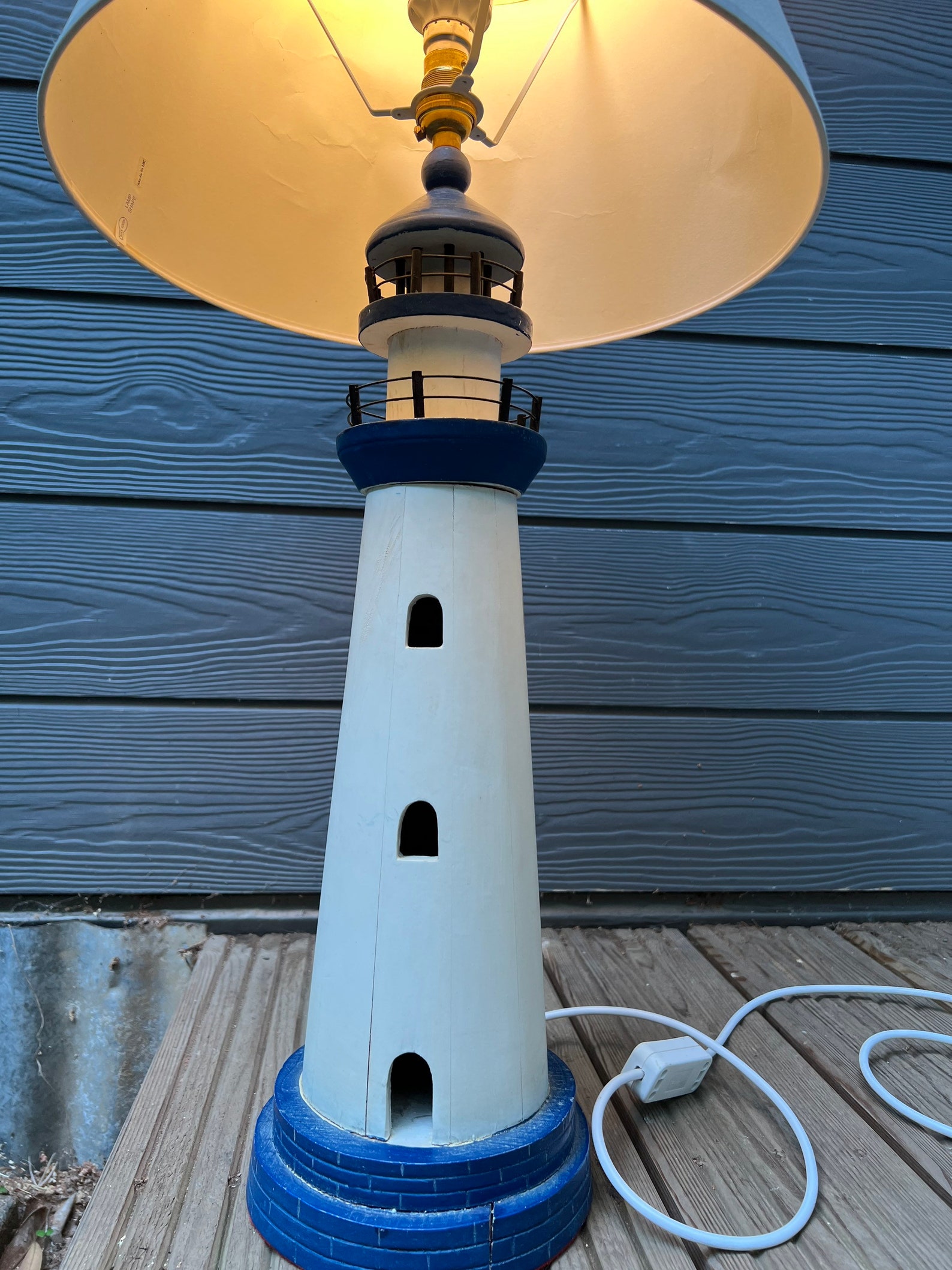 Large Vintage Lighthouse Table Lamp. Handmade Rewired to Modern HAND ...