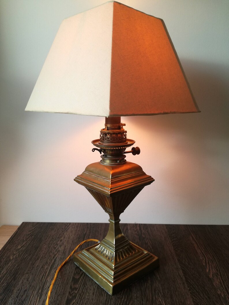 James Hinks Antique 1880 1900 Table Oil Lamp, Light Converted to ...