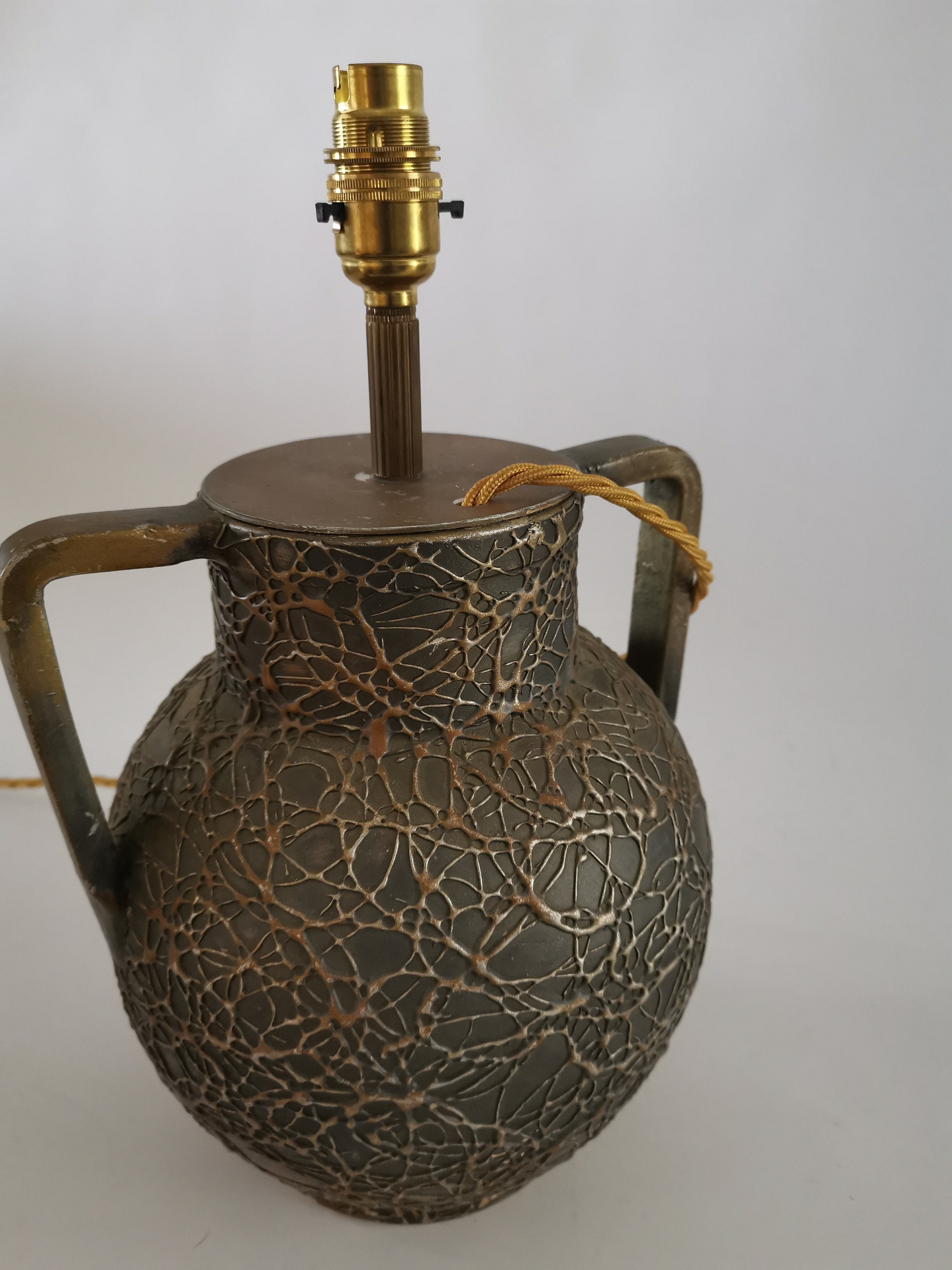 ANTIQUE London Fulham Pottery Hurlingham Ware Lamp 1950's Quality Item ...