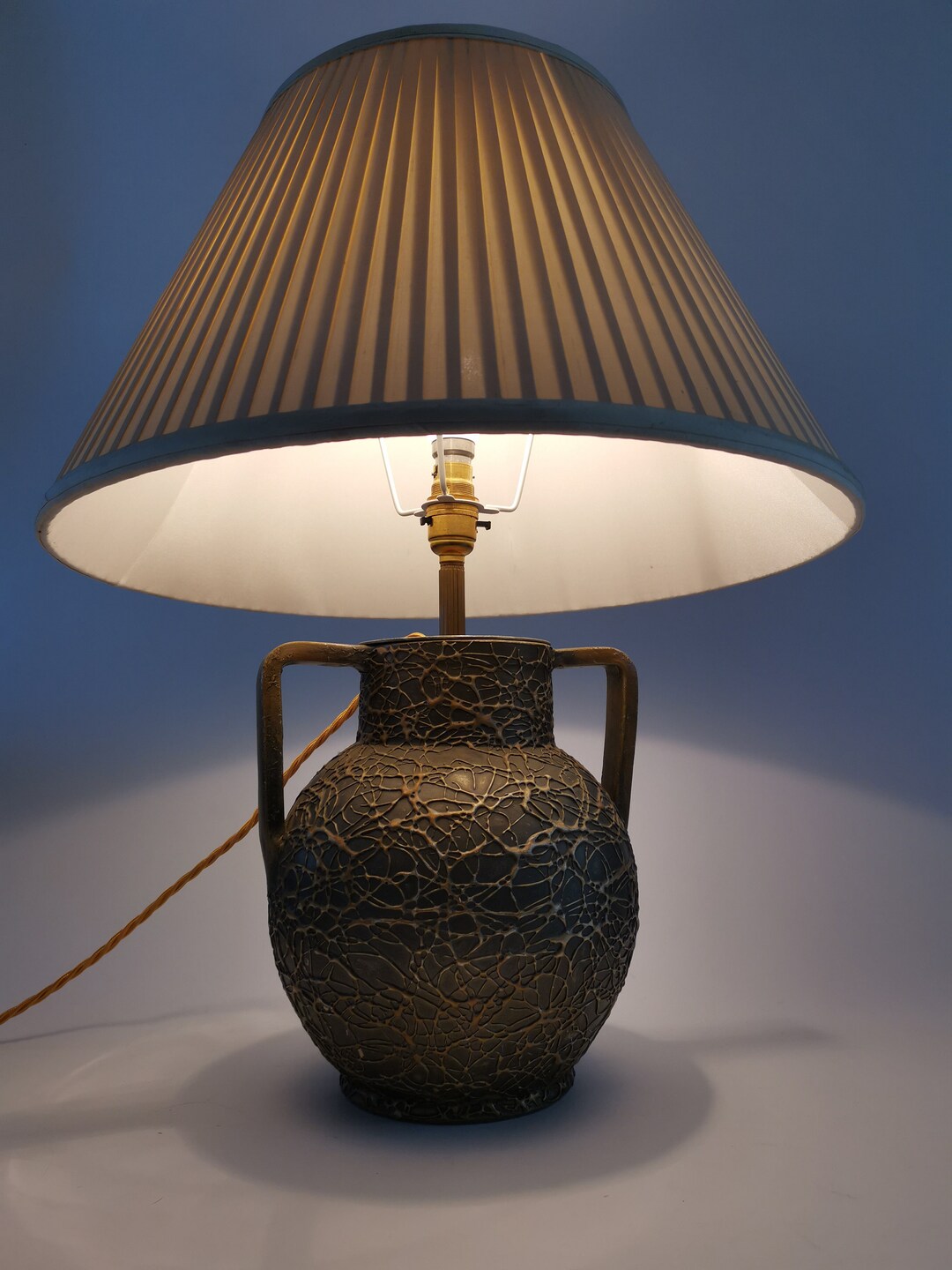 ANTIQUE London Fulham Pottery Hurlingham Ware Lamp 1950's Quality Item ...