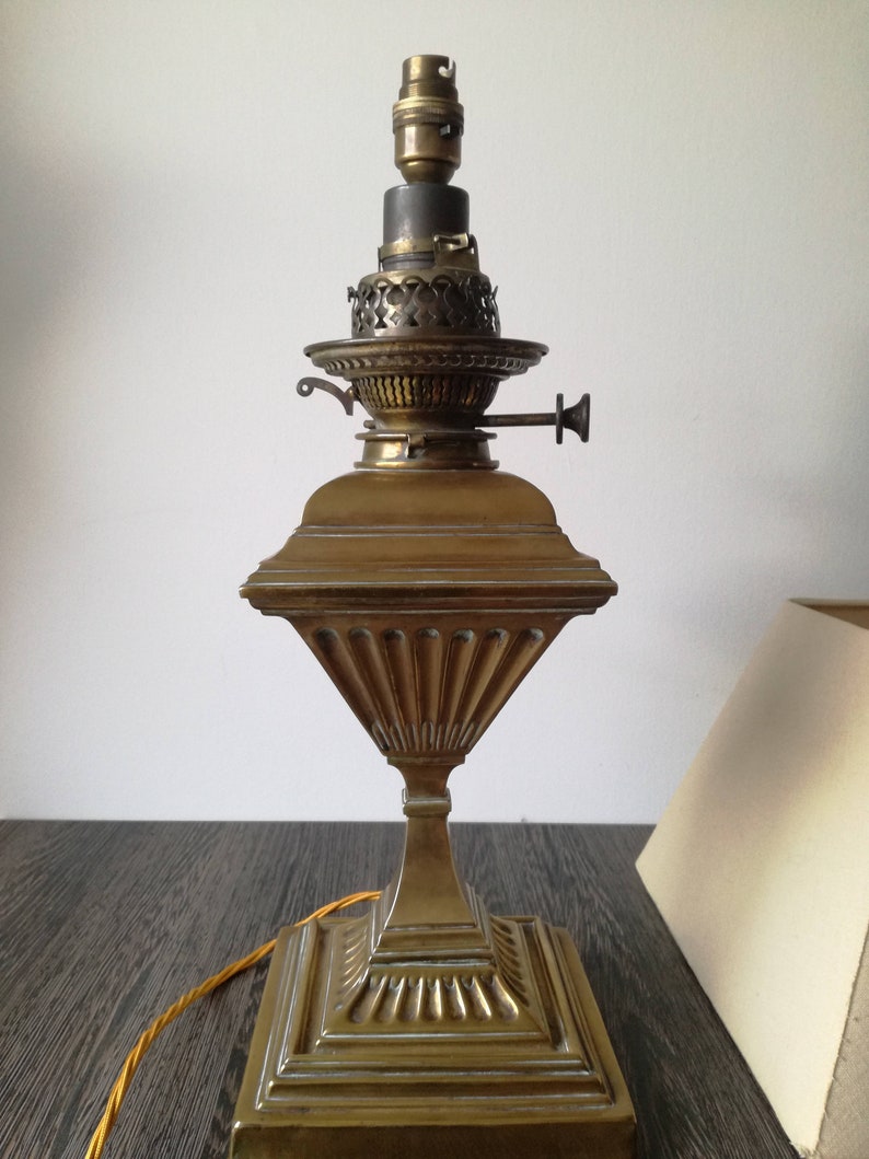 James Hinks Antique 1880 1900 Table Oil Lamp, Light Converted to ...
