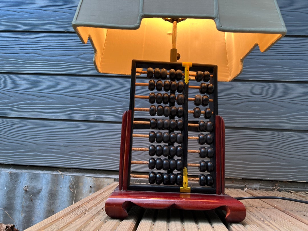 1970 ‘s Chinese Abacus Table Lamp RETRO DESIGN ,unique, Period, Old - Etsy