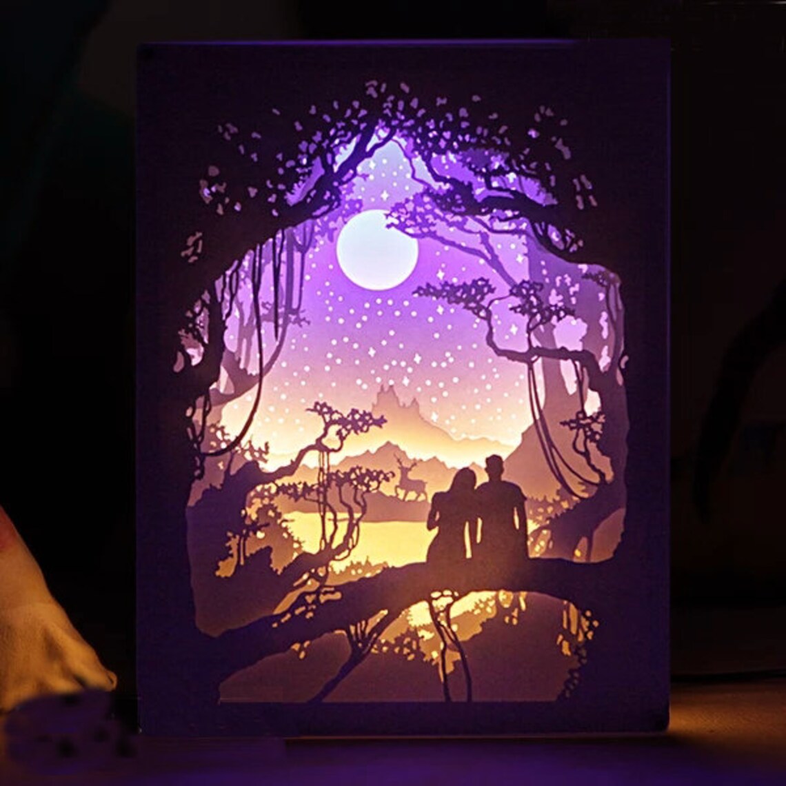 Light Box Moonlight Lovers - Etsy