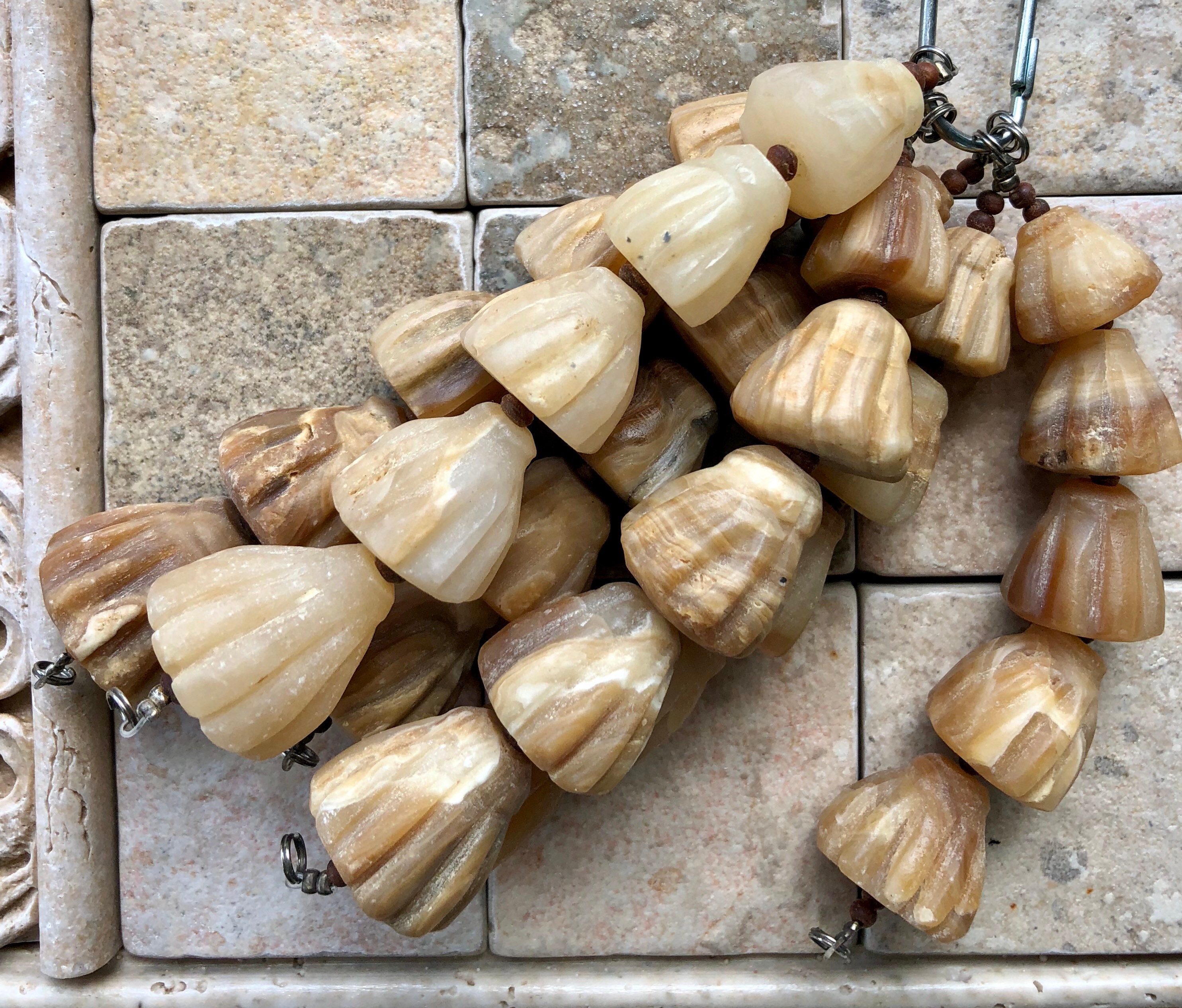 Honey Colored Onyx Carved Fluted Cone Shaped Beads - Etsy