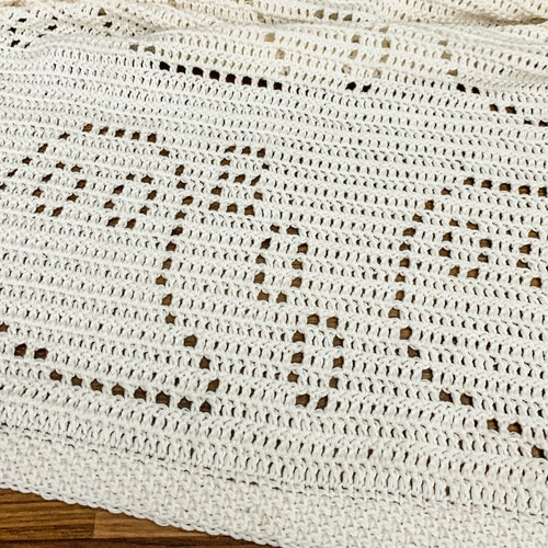 Elephant Filet Crochet Blanket - Etsy