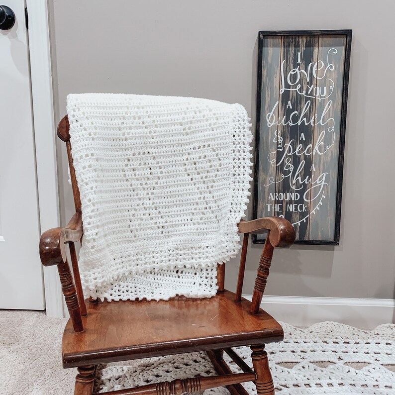 Filet Crochet Blanket Pattern | Cancer Awareness Ribbon Blanket ...