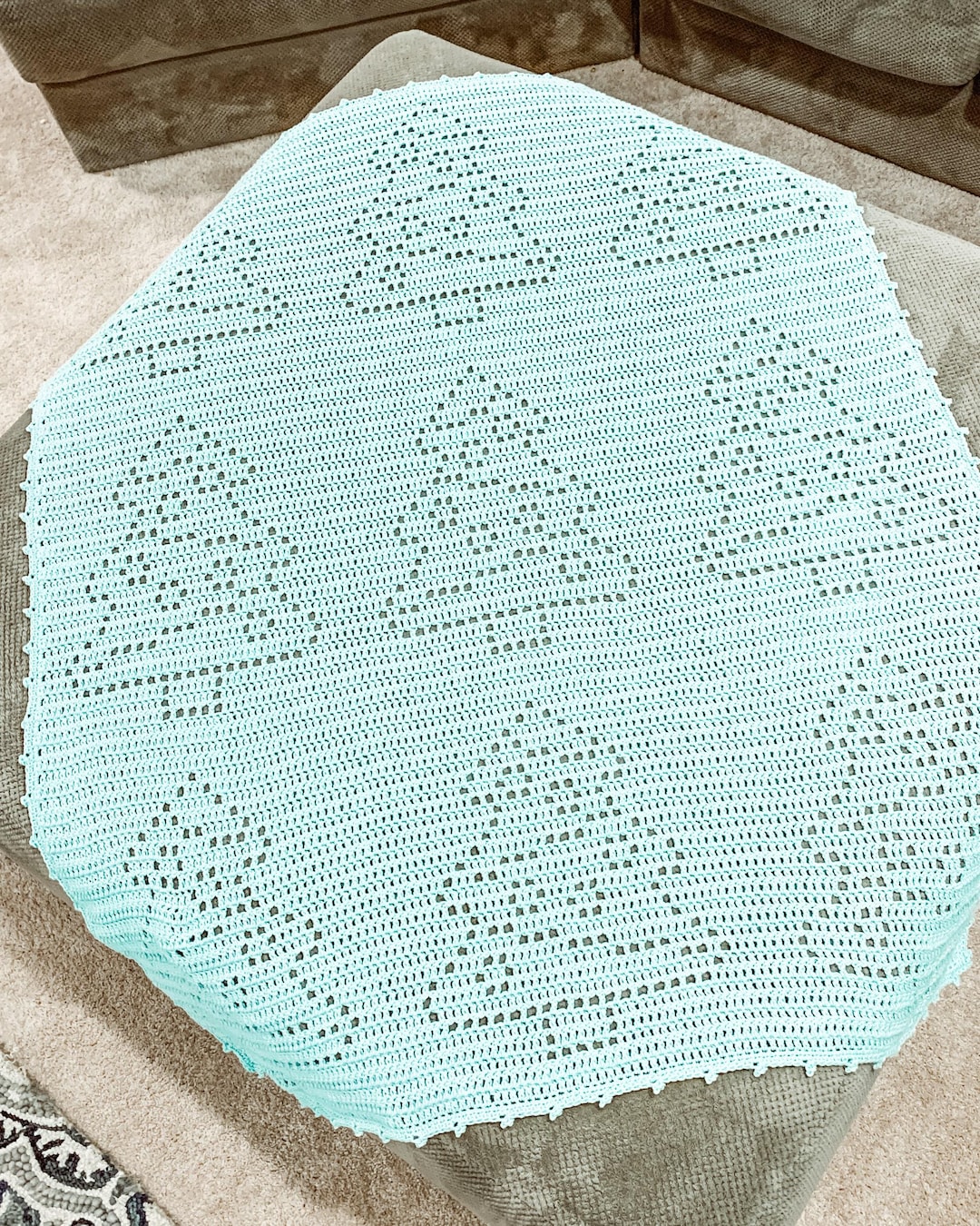 Filet Crochet Blanket Pattern | Christmas Tree Crochet Blanket Pattern ...