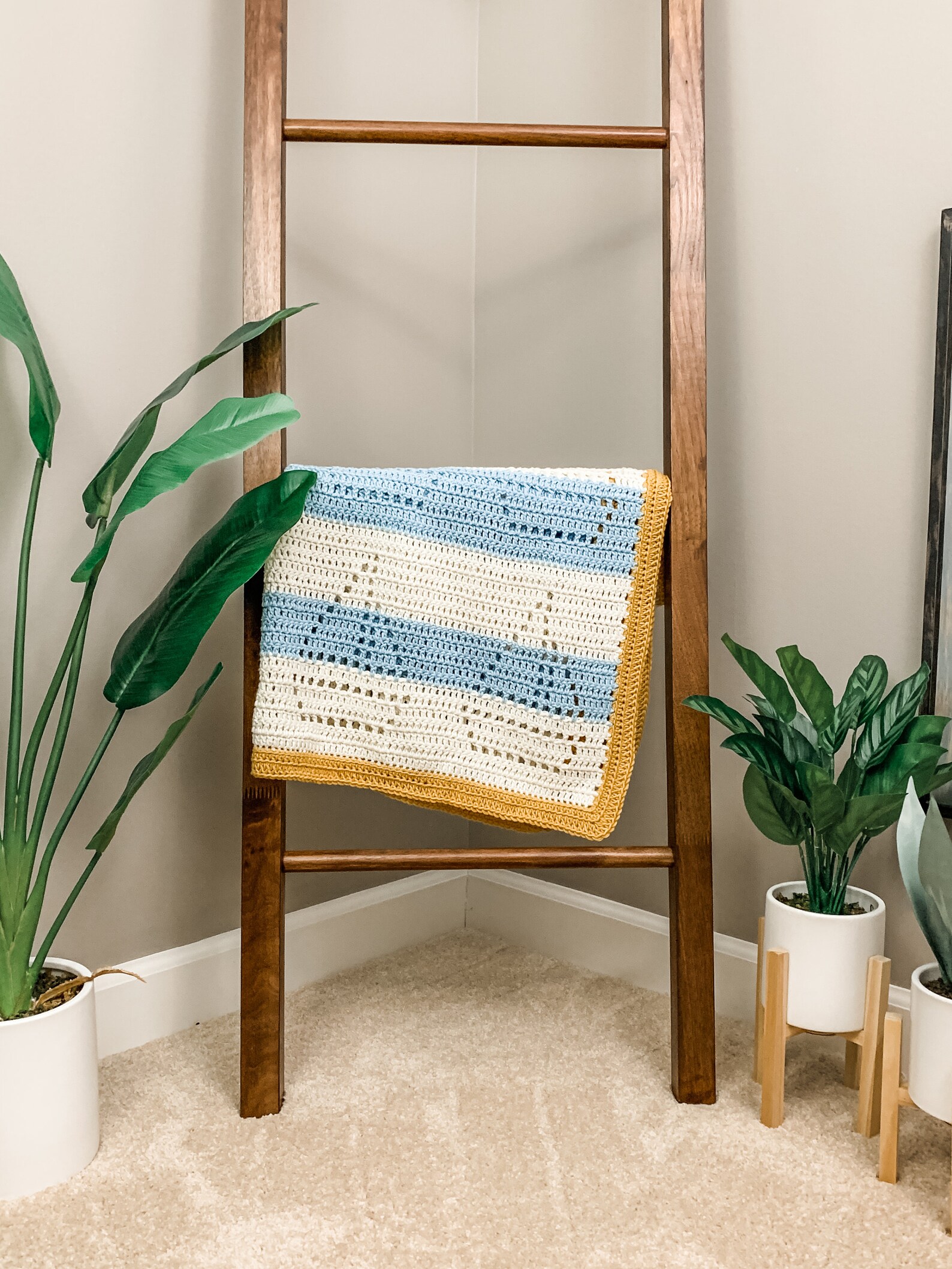 Crew Blanket Filet Crochet Blanket Pattern Baby Blanket - Etsy