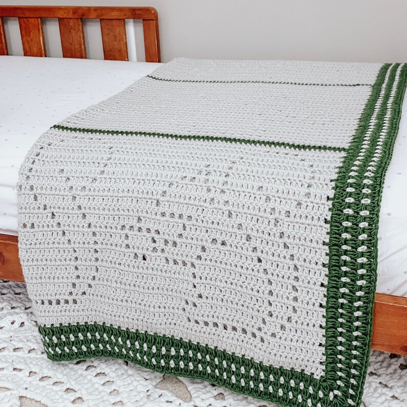 Sandra Blanket Filet Crochet Blanket Pattern Baby Blanket - Etsy