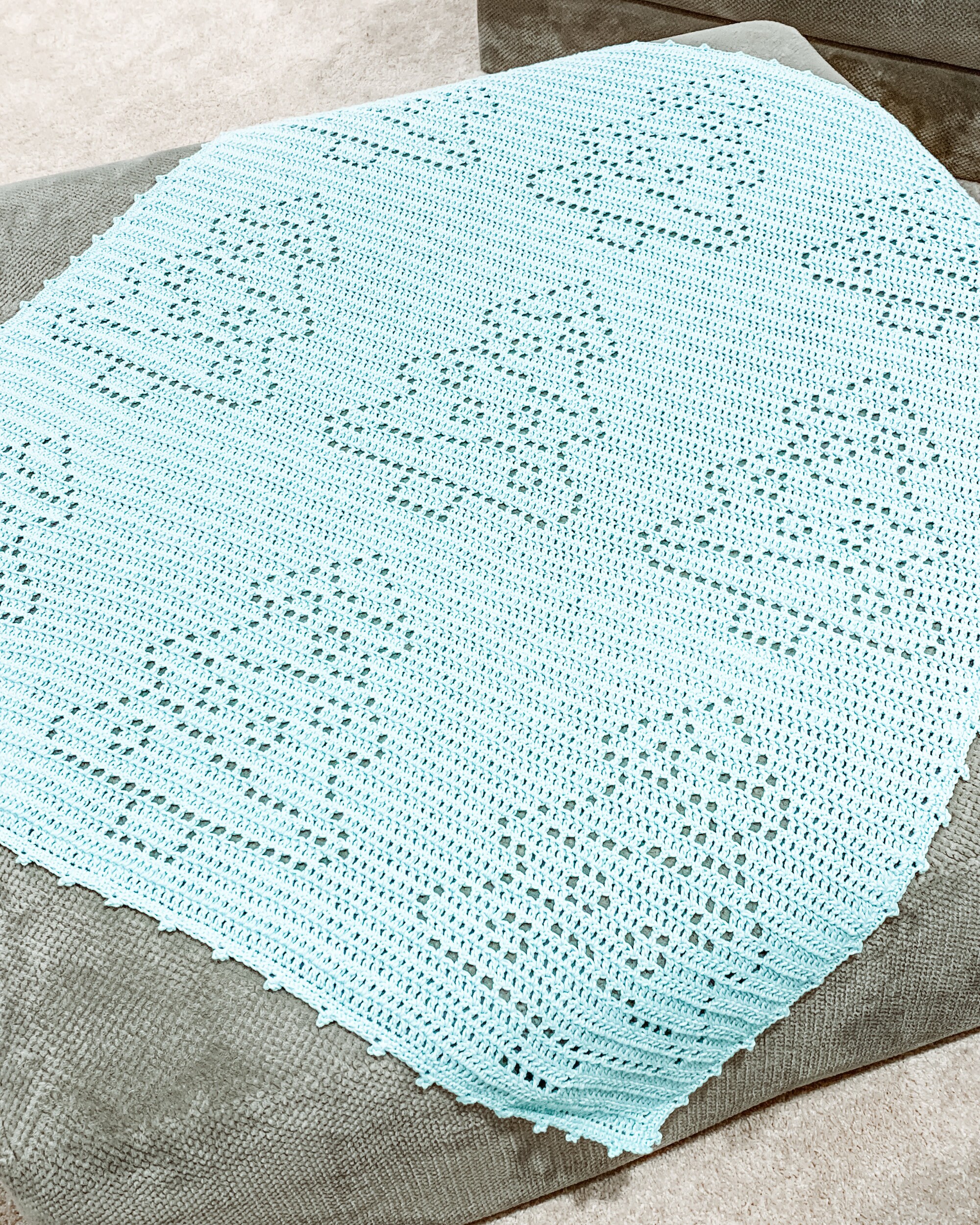 Cypress Blanket :: Filet Crochet Pattern :: Christmas Trees — Owl B ...