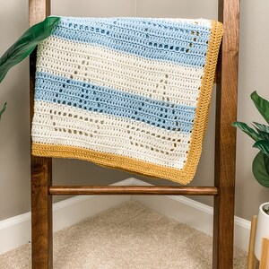 Crew Blanket Filet Crochet Blanket Pattern Baby Blanket Crochet Pattern ...