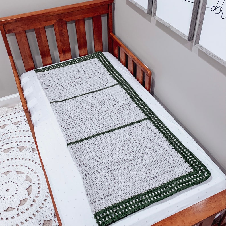 Sandra Blanket Filet Crochet Blanket Pattern Baby Blanket - Etsy