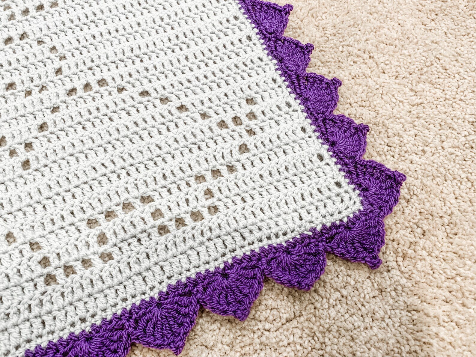 Littlefoot Blanket Filet Crochet Blanket Pattern Baby - Etsy