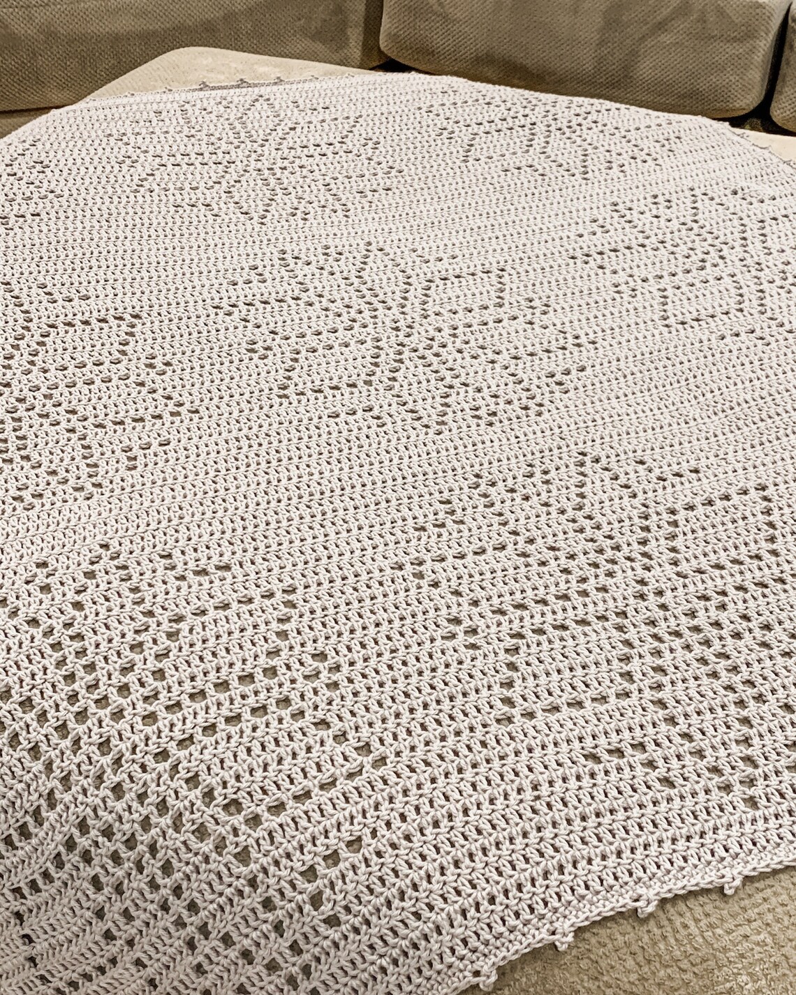 Nordic Snowflake Baby Blanket Crochet Pattern | Christmas Filet Crochet ...