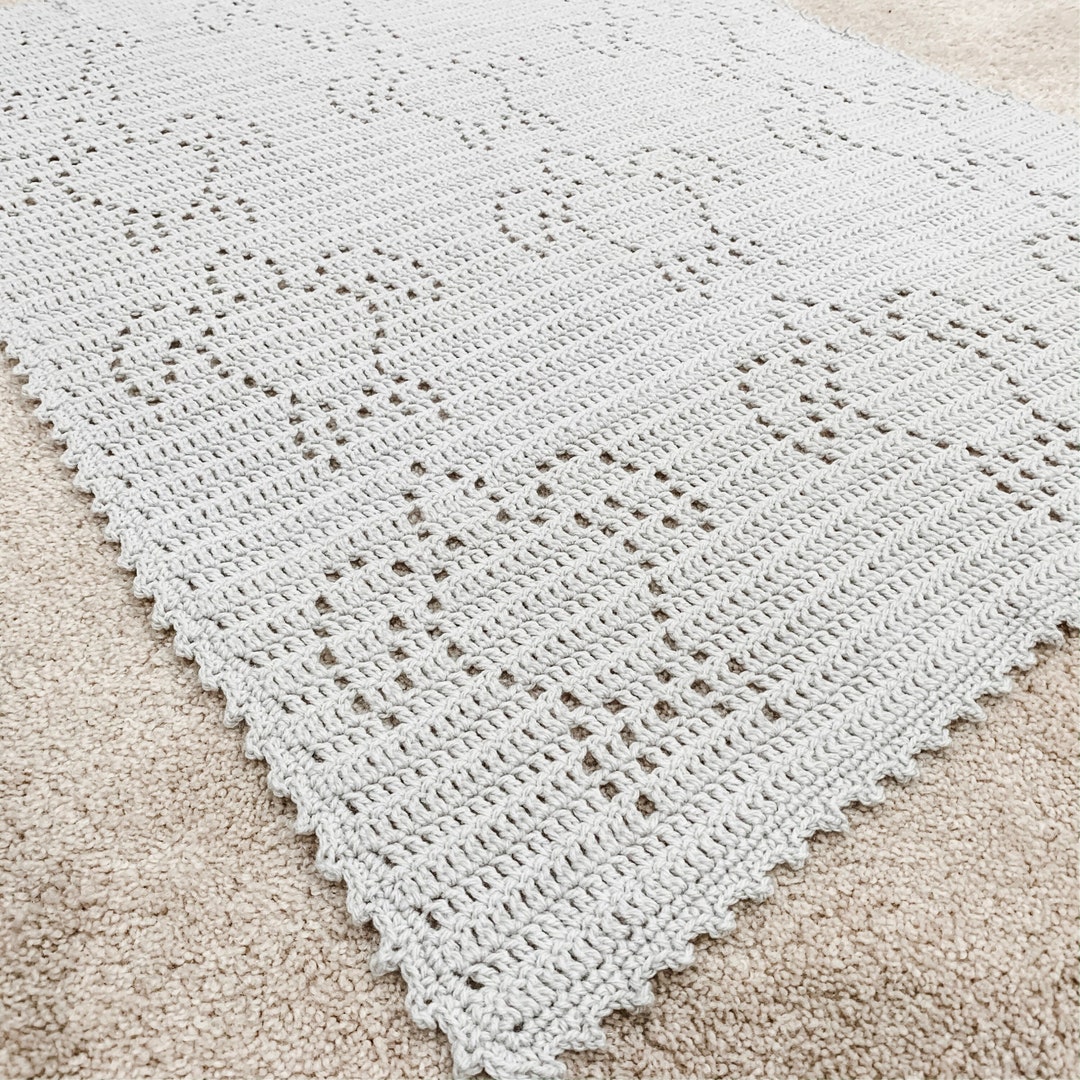 Oliver Blanket Filet Crochet Blanket Pattern Baby Blanket Crochet ...