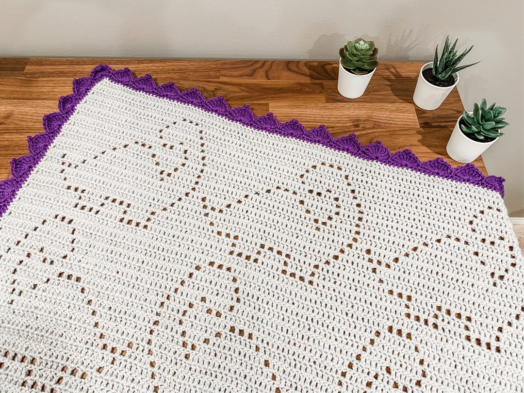 Littlefoot Blanket | Filet Crochet Blanket Pattern | Baby Blanket ...