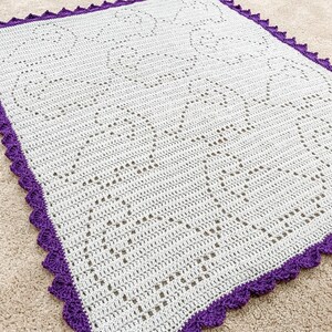 Littlefoot Blanket | Filet Crochet Blanket Pattern | Baby Blanket ...