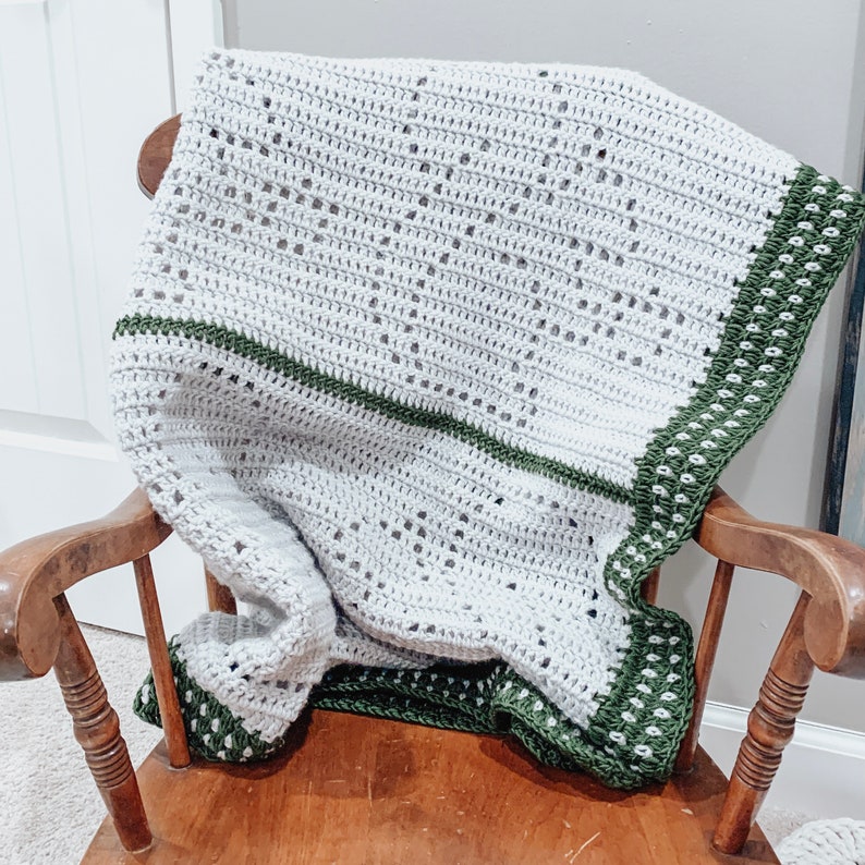 Sandra Blanket Filet Crochet Blanket Pattern Baby Blanket - Etsy