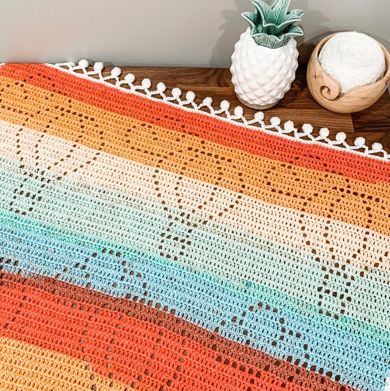 Aria Blanket Filet Crochet Blanket Pattern Baby Blanket - Etsy