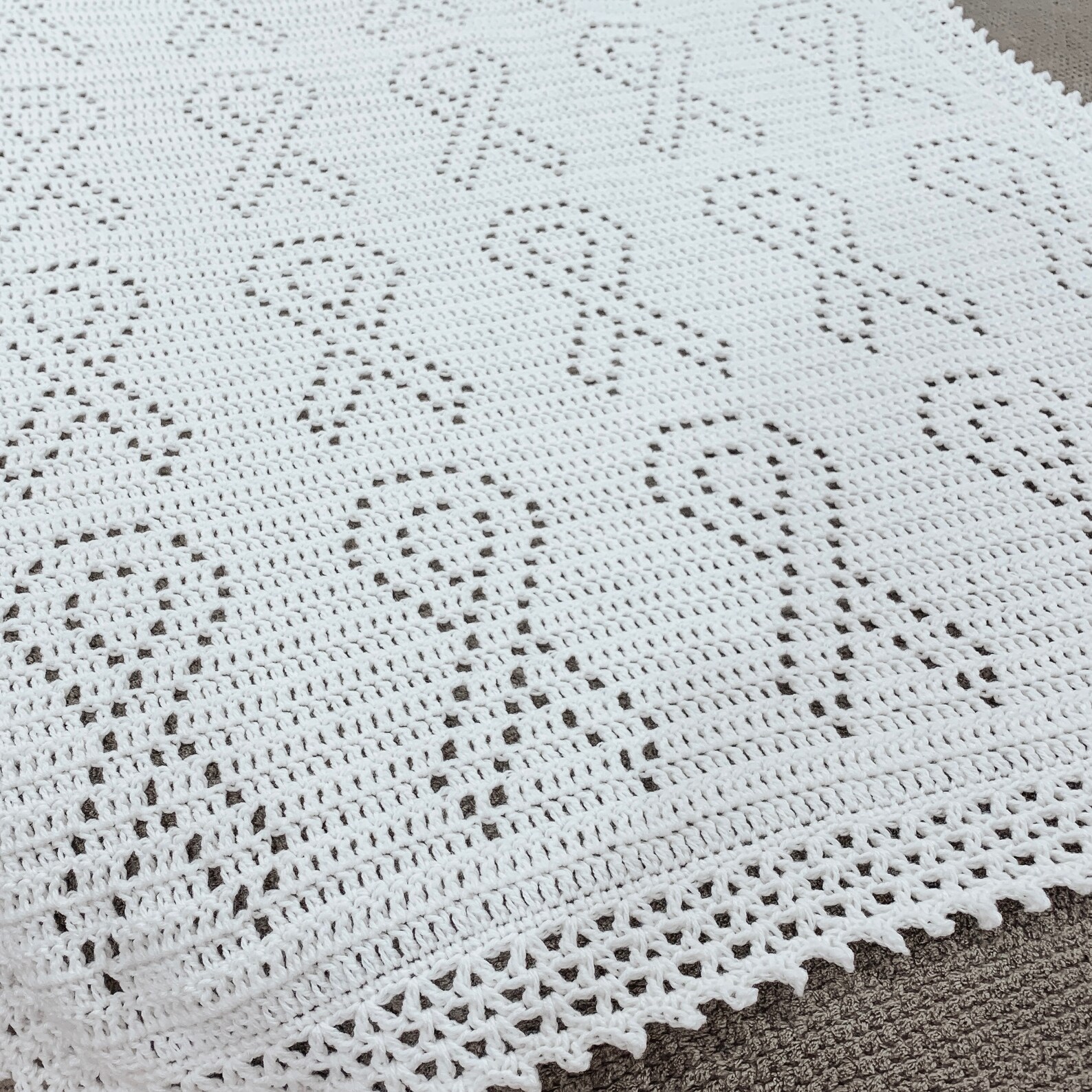 Filet Crochet Blanket Pattern Cancer Awareness Ribbon - Etsy