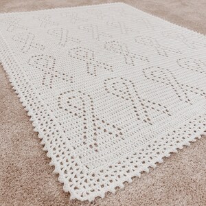 Filet Crochet Blanket Pattern Cancer Awareness Ribbon - Etsy
