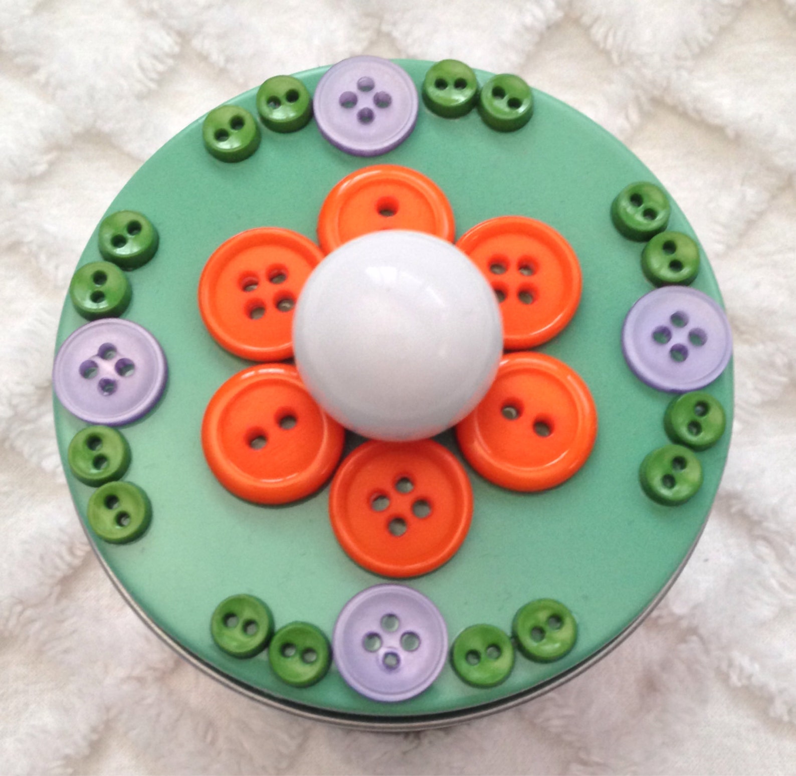 3 Circular Tin With Button Detail - Etsy