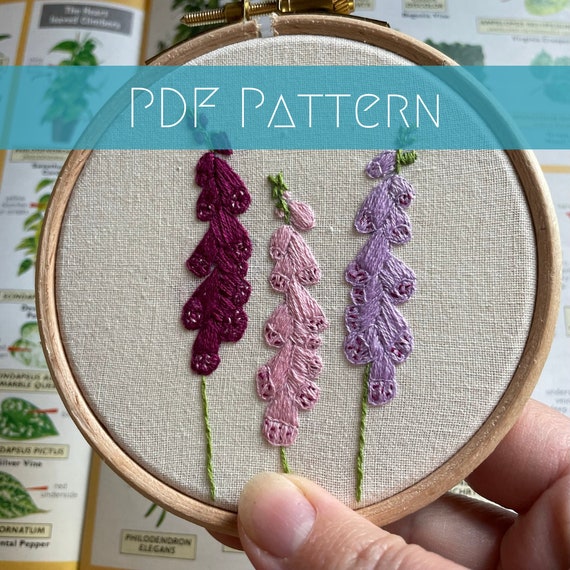 Foxglove Embroidery PDF Pattern and Guidance - Etsy