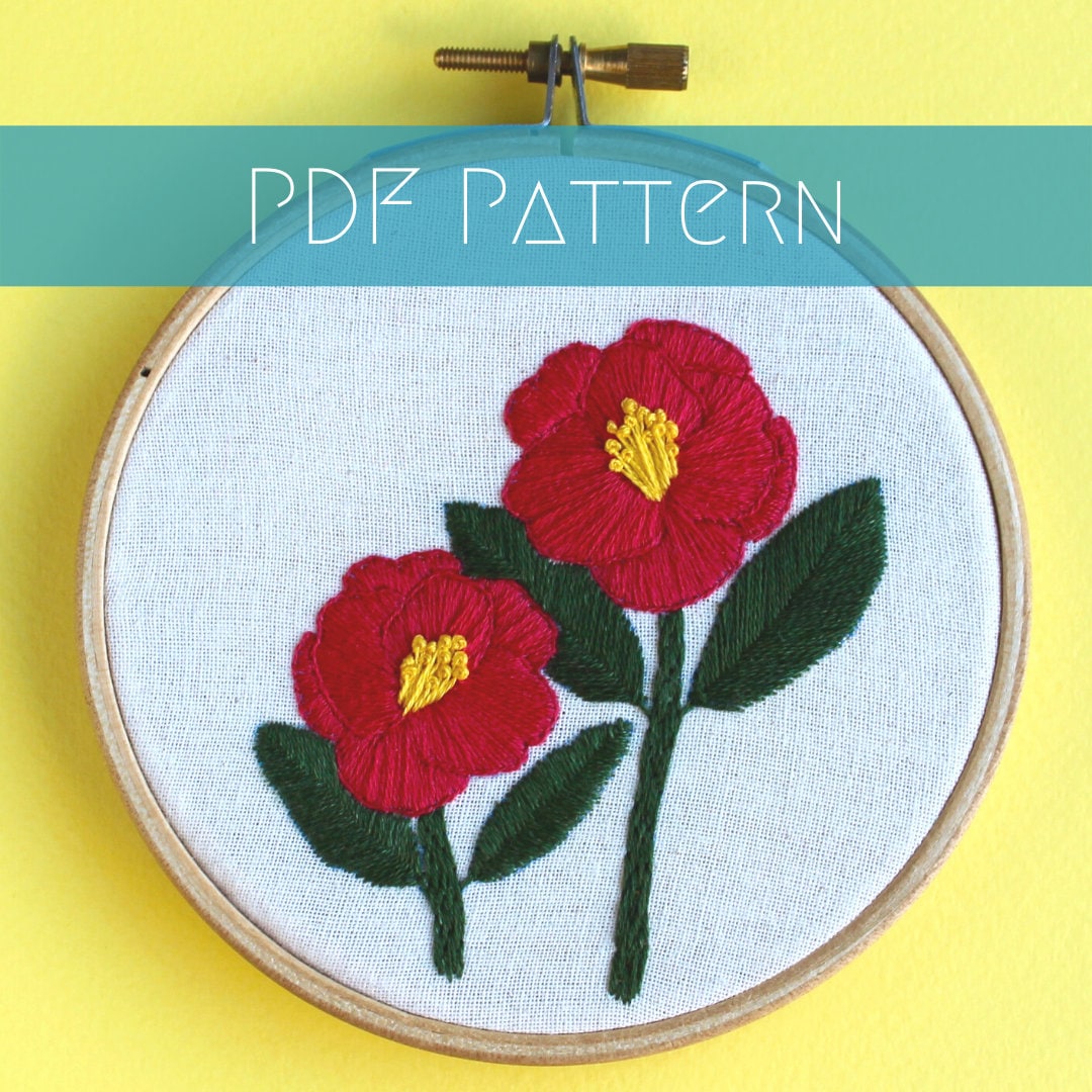 Camellia Embroidery PDF Pattern and Guidance - Etsy
