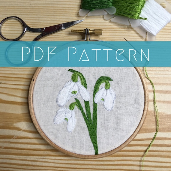 Snowdrop Embroidery PDF Pattern and Guidance | Etsy