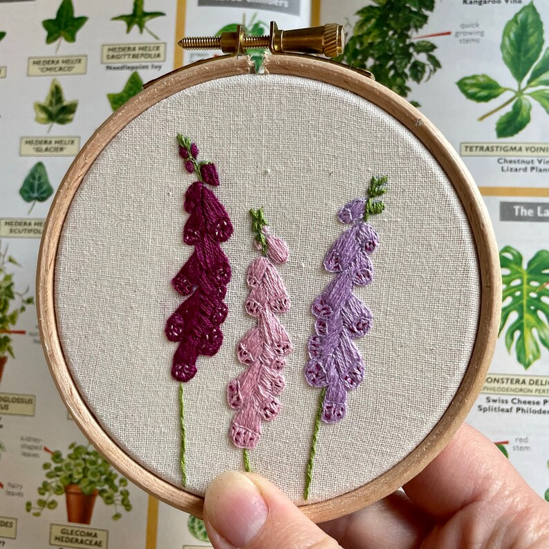 Foxglove Embroidery PDF Pattern and Guidance - Etsy