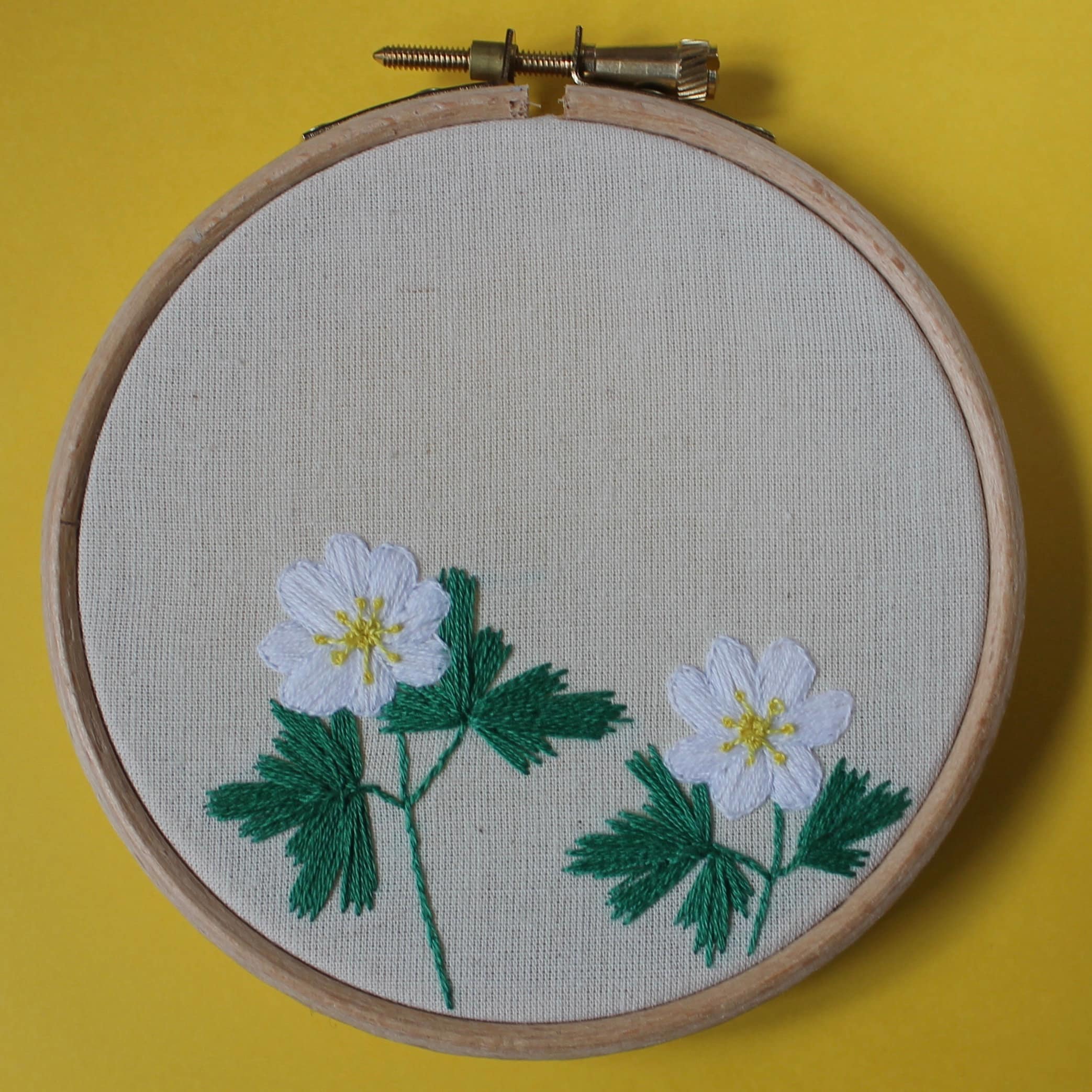 Wood Anemone Embroidery Pattern, Needlework for Beginners, Modern Craft ...